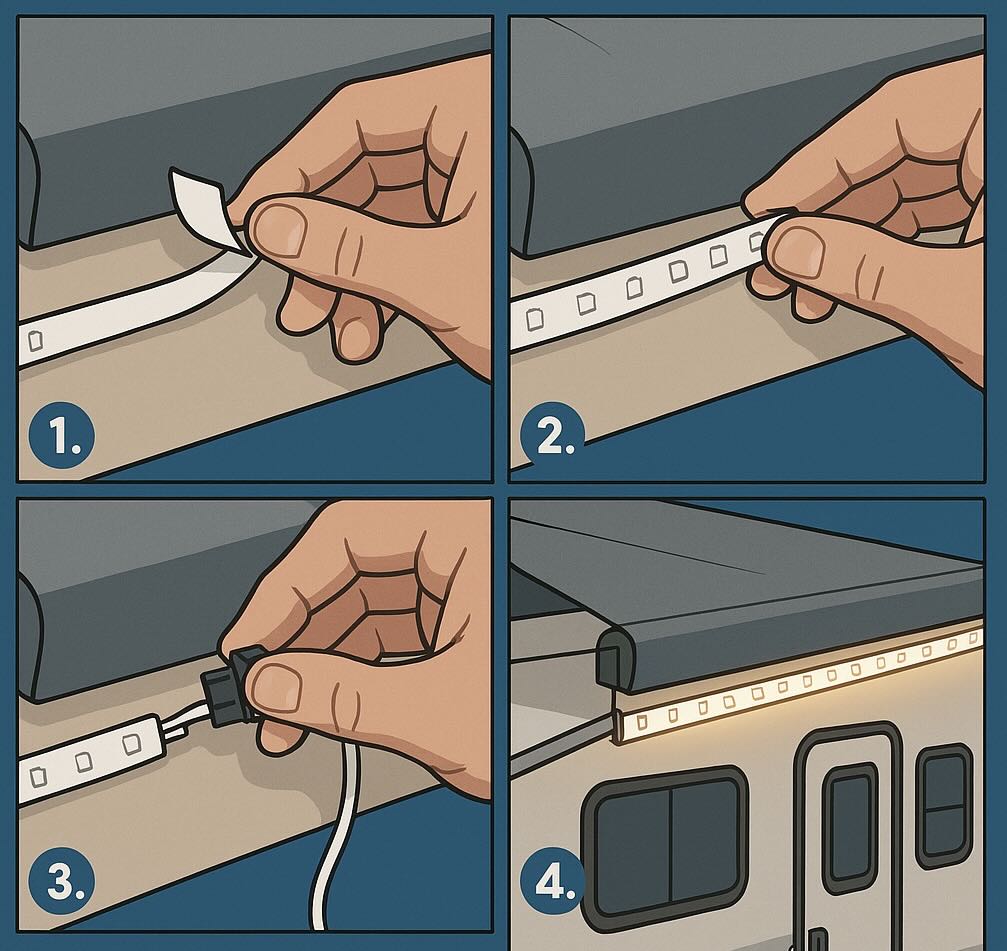 How to Install LED Strip Lights on RV Awning?