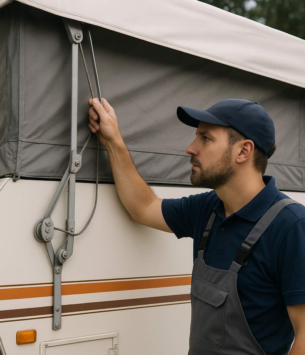 how to fix pop up camper lift system - RV Repair by Custom way in ...
