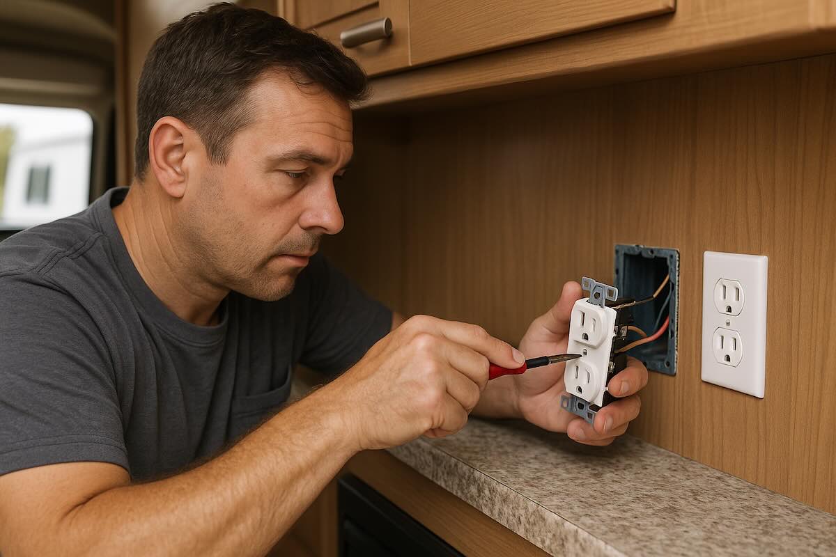 How to replace electrical outlet in rv? - RV Repair by Custom way in ...