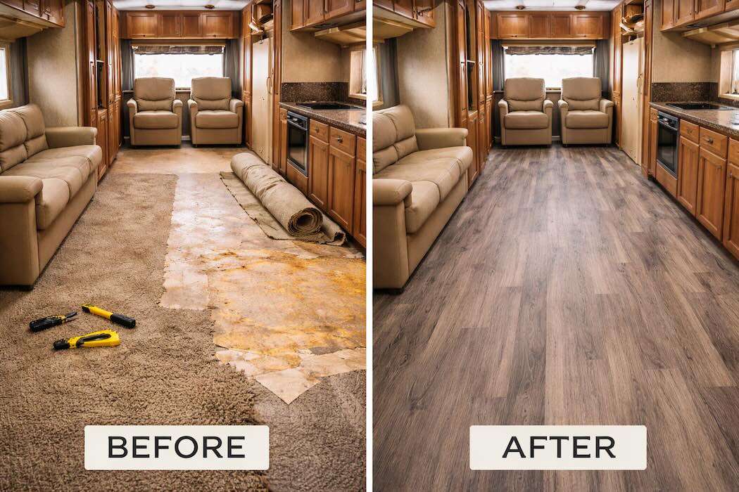 How to replace flooring in rv? - RV Repair by Custom way in California